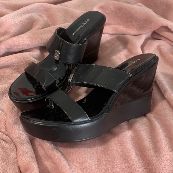 BCBGeneration | Shoes | Used Bcbgeneration Black Wedges | Poshmark